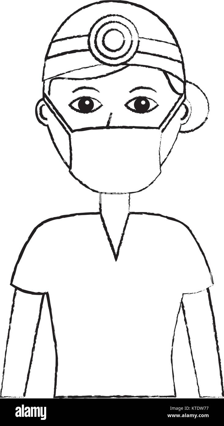 professional surgeon medical uniform clothes vector illustration Stock ...