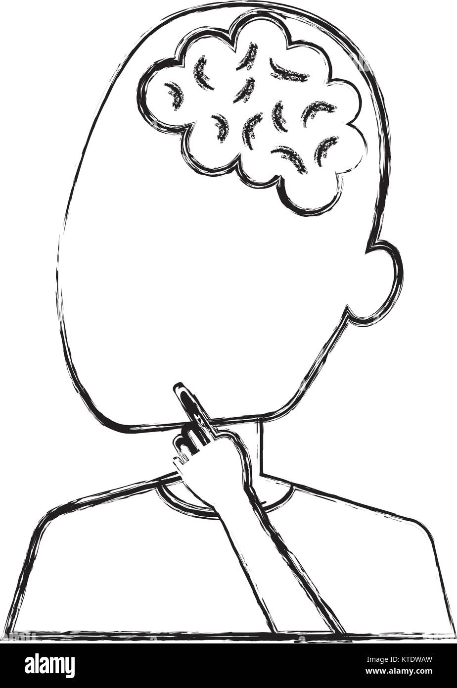 brain storming with human profile vector illustration design Stock ...