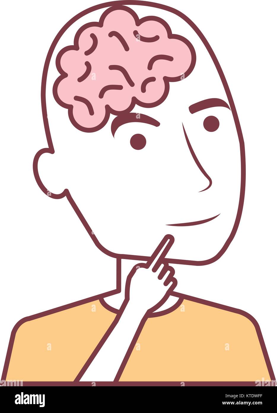 brain storming with human profile vector illustration design Stock ...