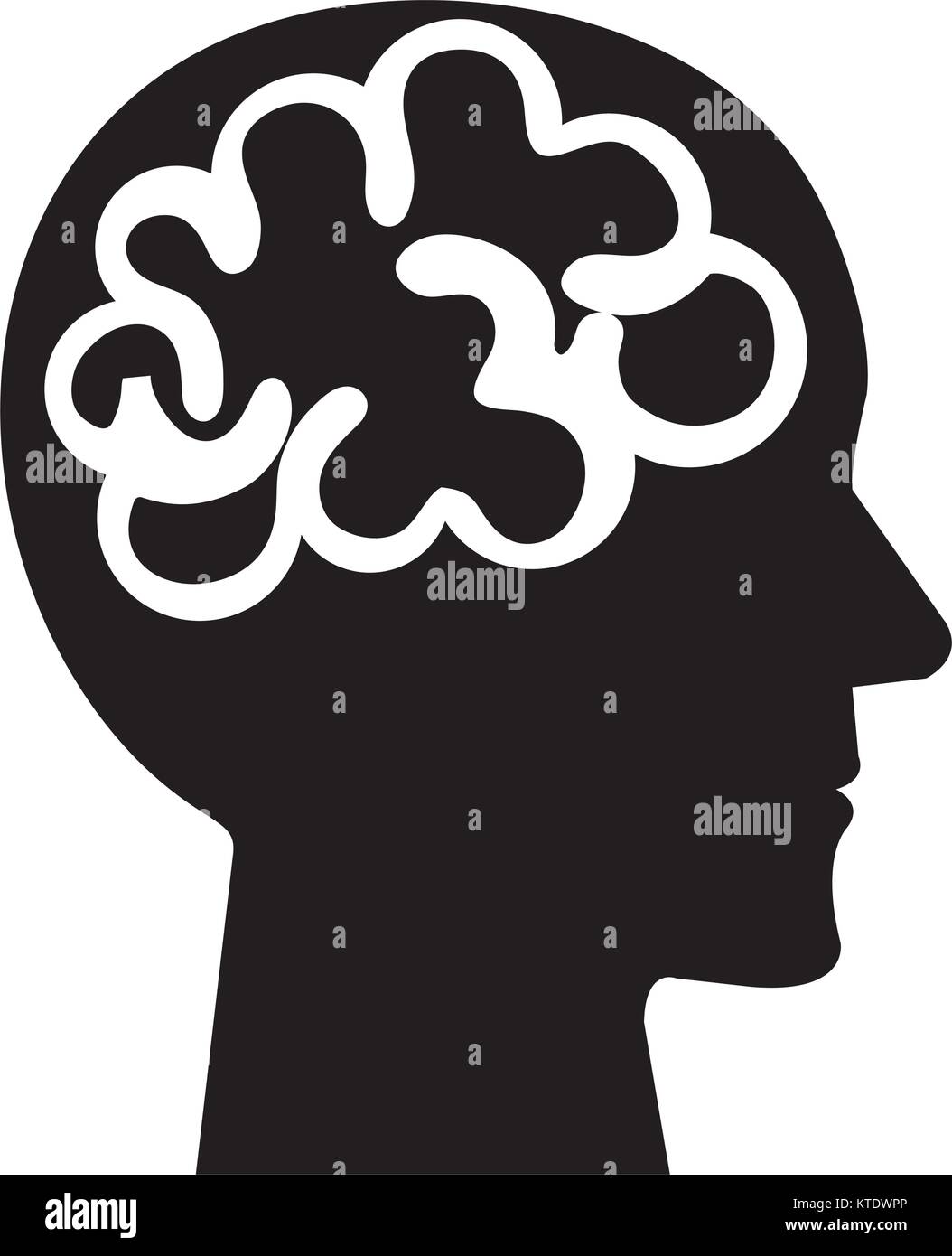 brain storming with human profile vector illustration design Stock ...