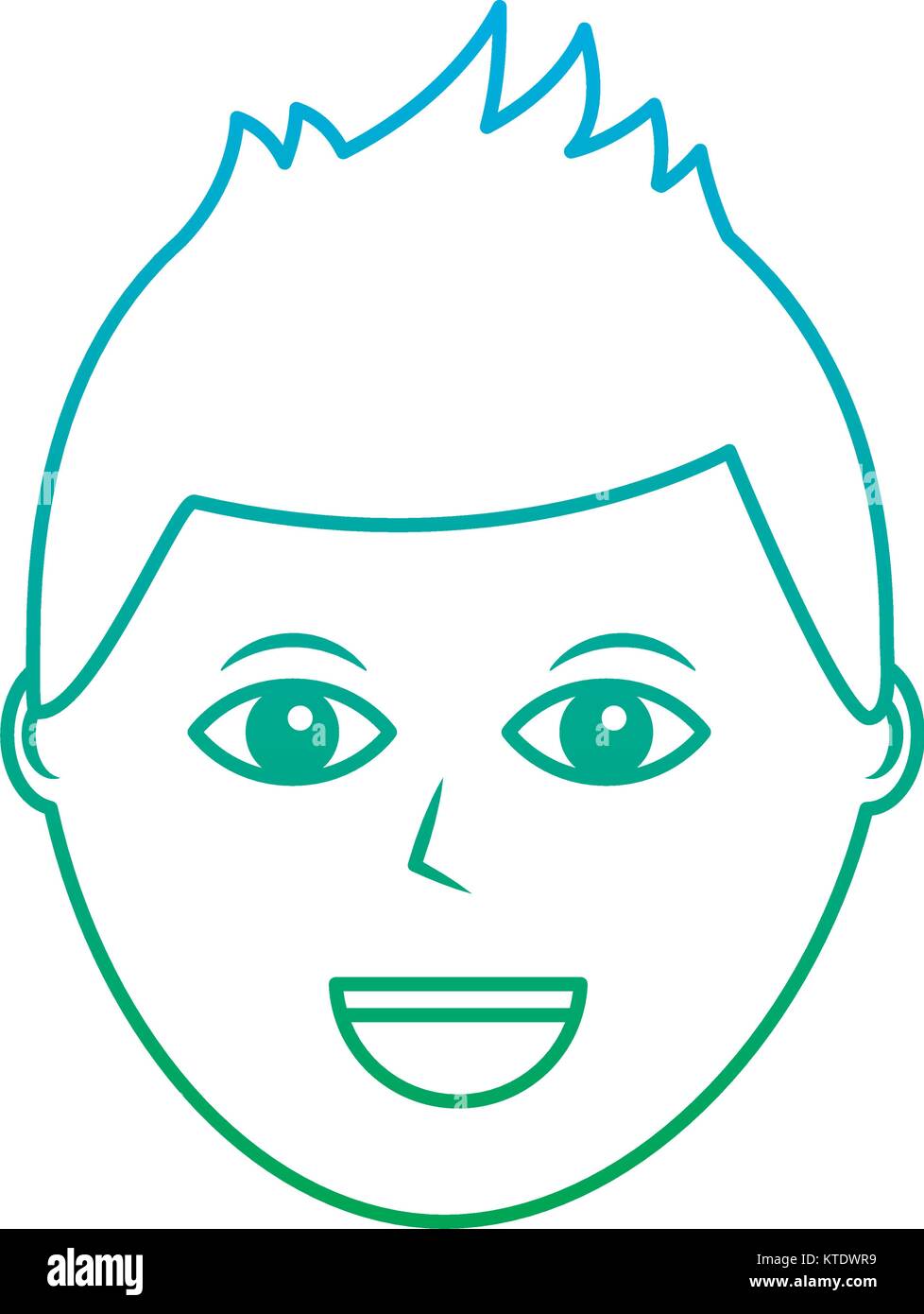 happy man icon image vector illustration design green to blue ombre ...
