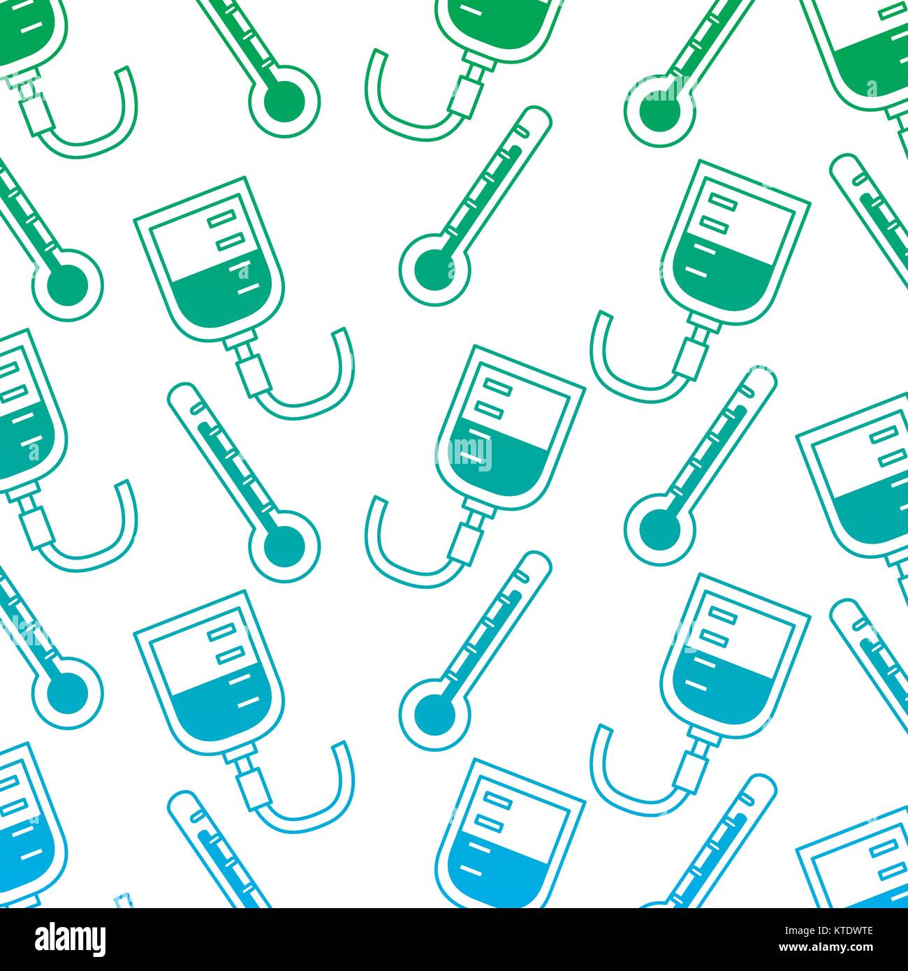 iv bag thermometer healthcare pattern image vector illustration design ...