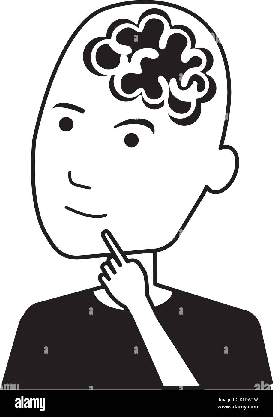 brain storming with human profile vector illustration design Stock ...