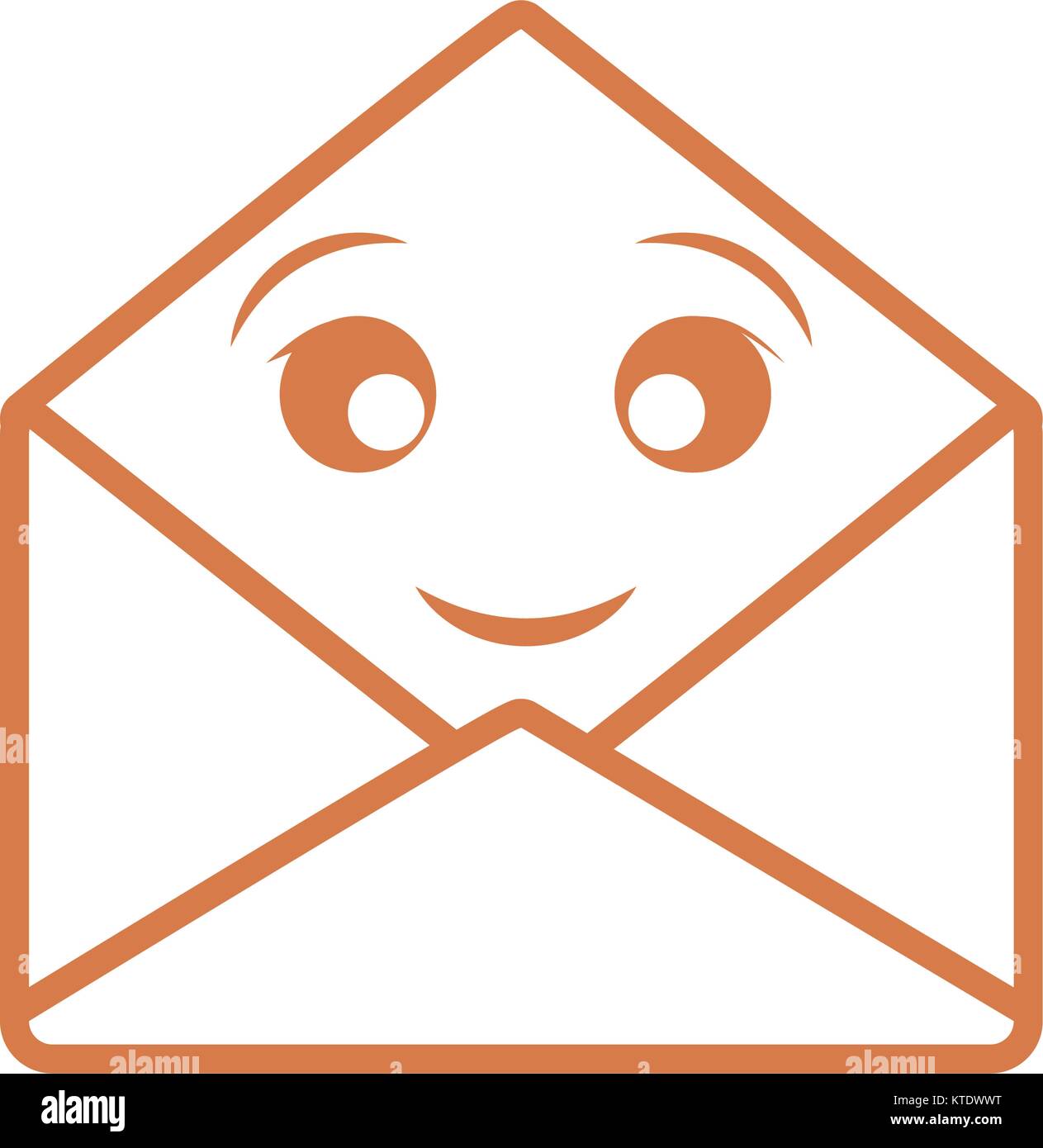 kawaii open envelope icon Stock Vector Image & Art - Alamy