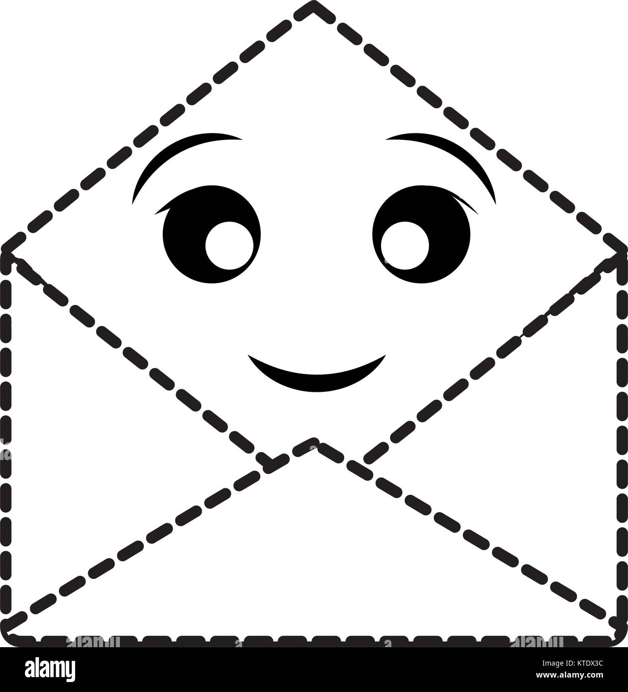 kawaii open envelope icon Stock Vector Image & Art - Alamy