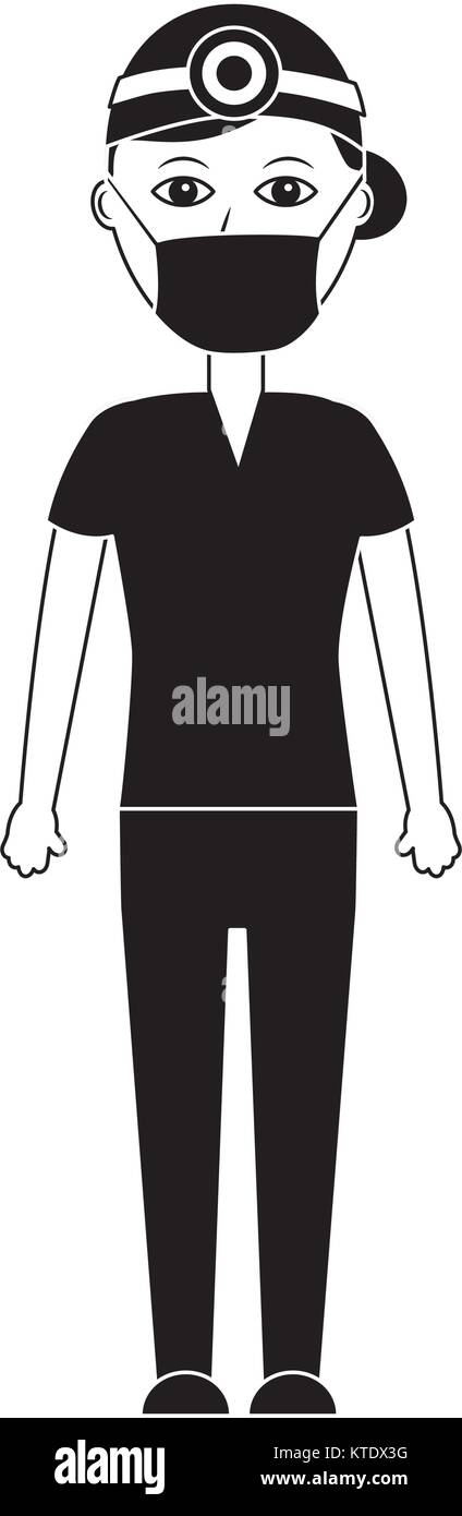 professional surgeon medical uniform clothes vector illustration Stock ...