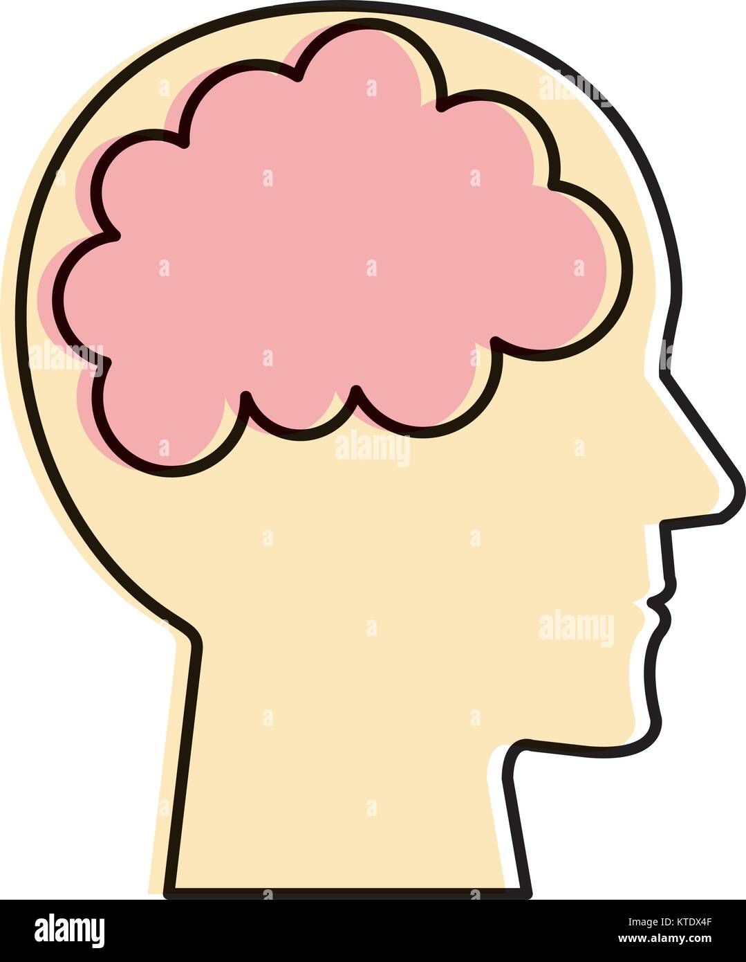 brain storming with human profile vector illustration design Stock ...