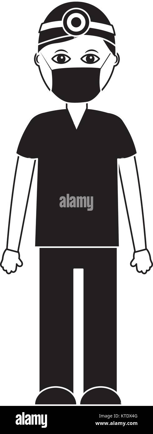 professional surgeon medical uniform clothes vector illustration Stock ...