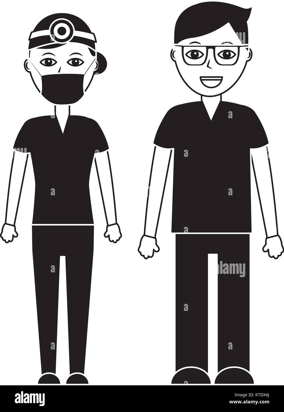 professionals couple of doctor hospital staff vector illustration Stock ...