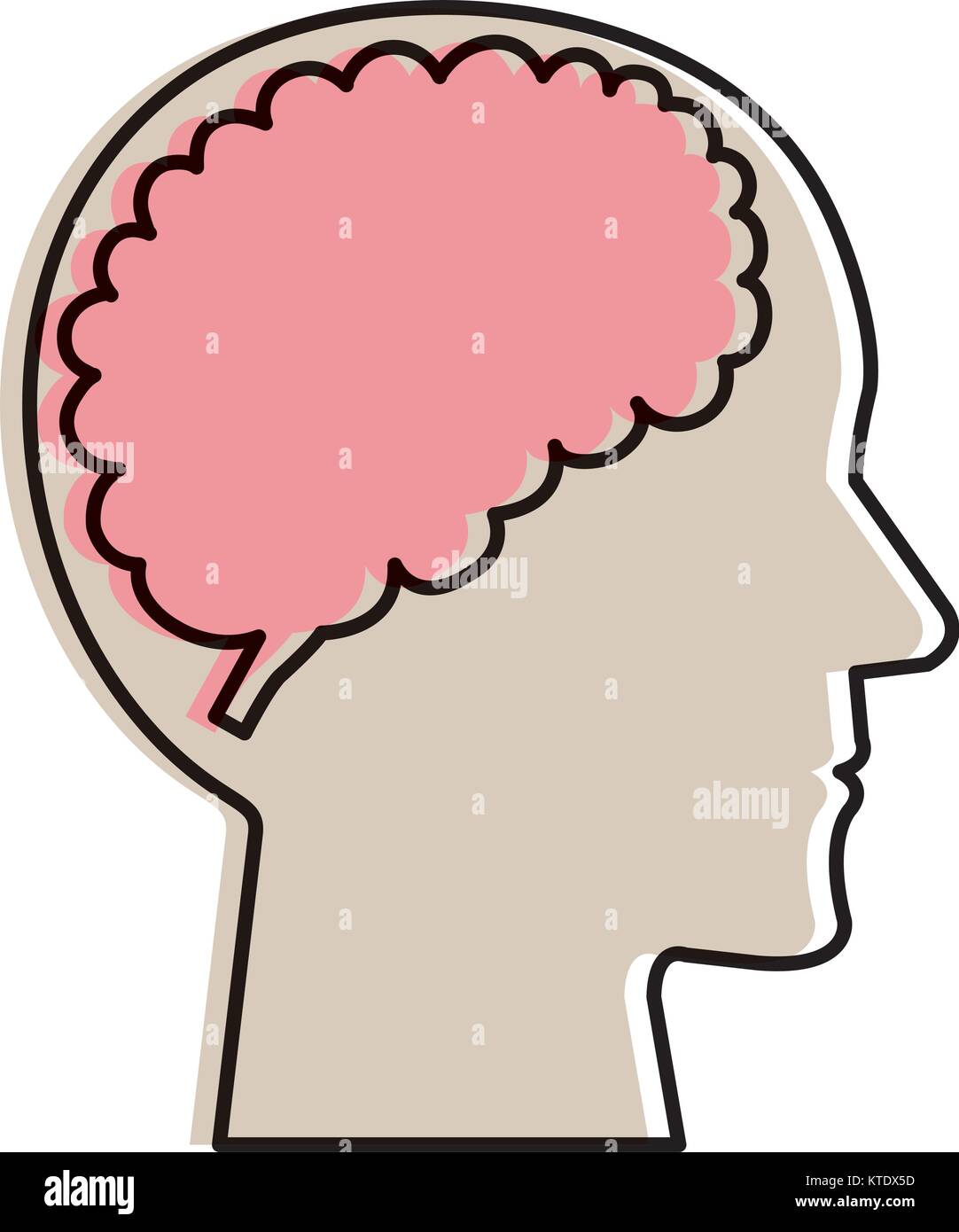 brain storming with human profile vector illustration design Stock ...