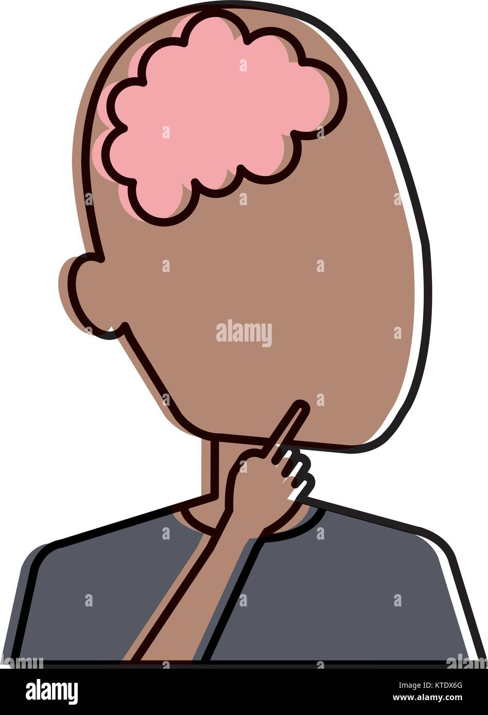 brain storming with human profile vector illustration design Stock ...