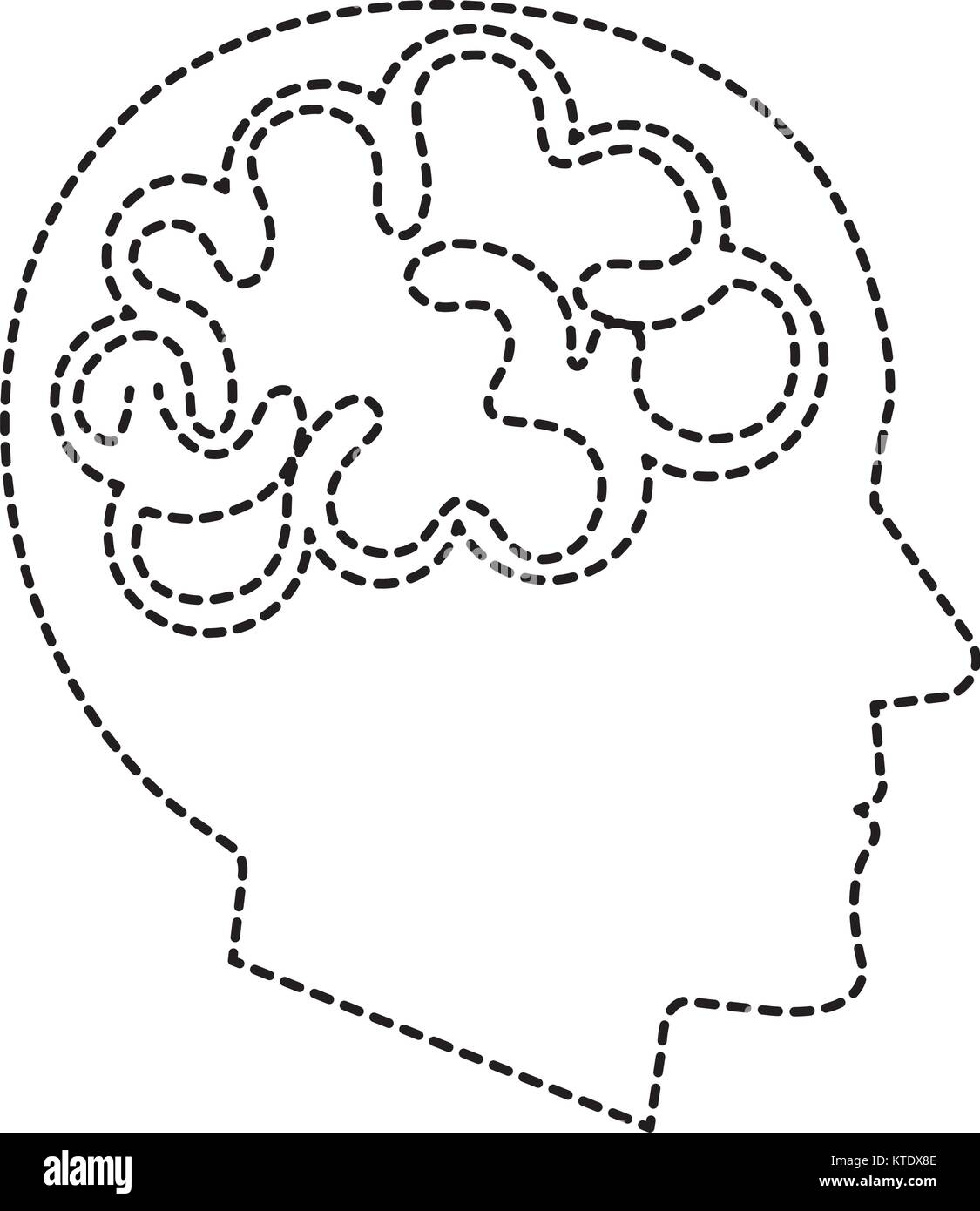 brain storming with human profile vector illustration design Stock ...