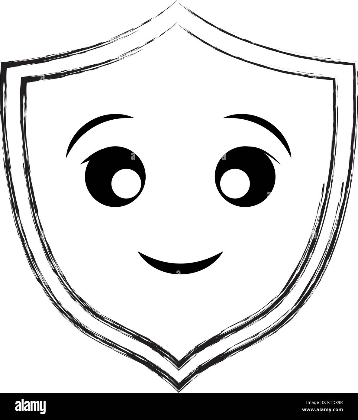 kawaii shield vector illustration Stock Vector Image & Art - Alamy