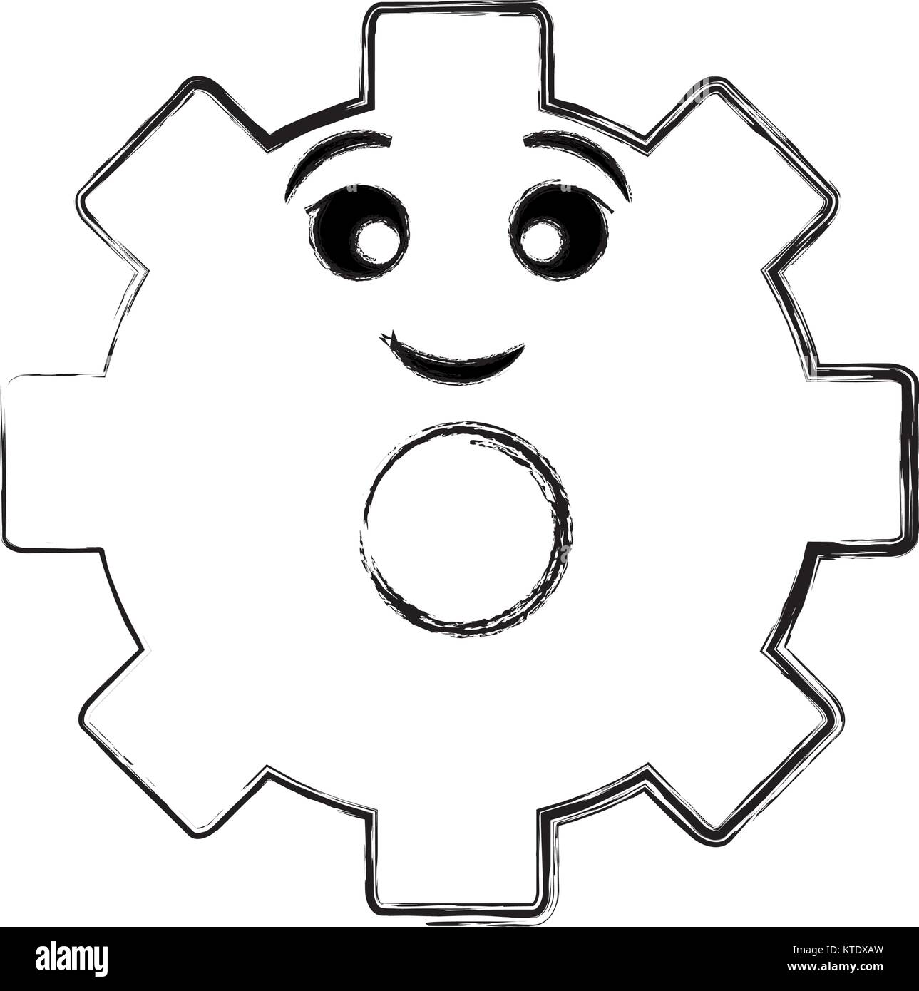 kawaii gear vector illustration Stock Vector Image & Art - Alamy