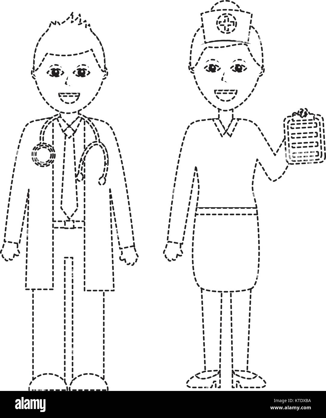 professionals couple of doctor hospital staff vector illustration Stock ...