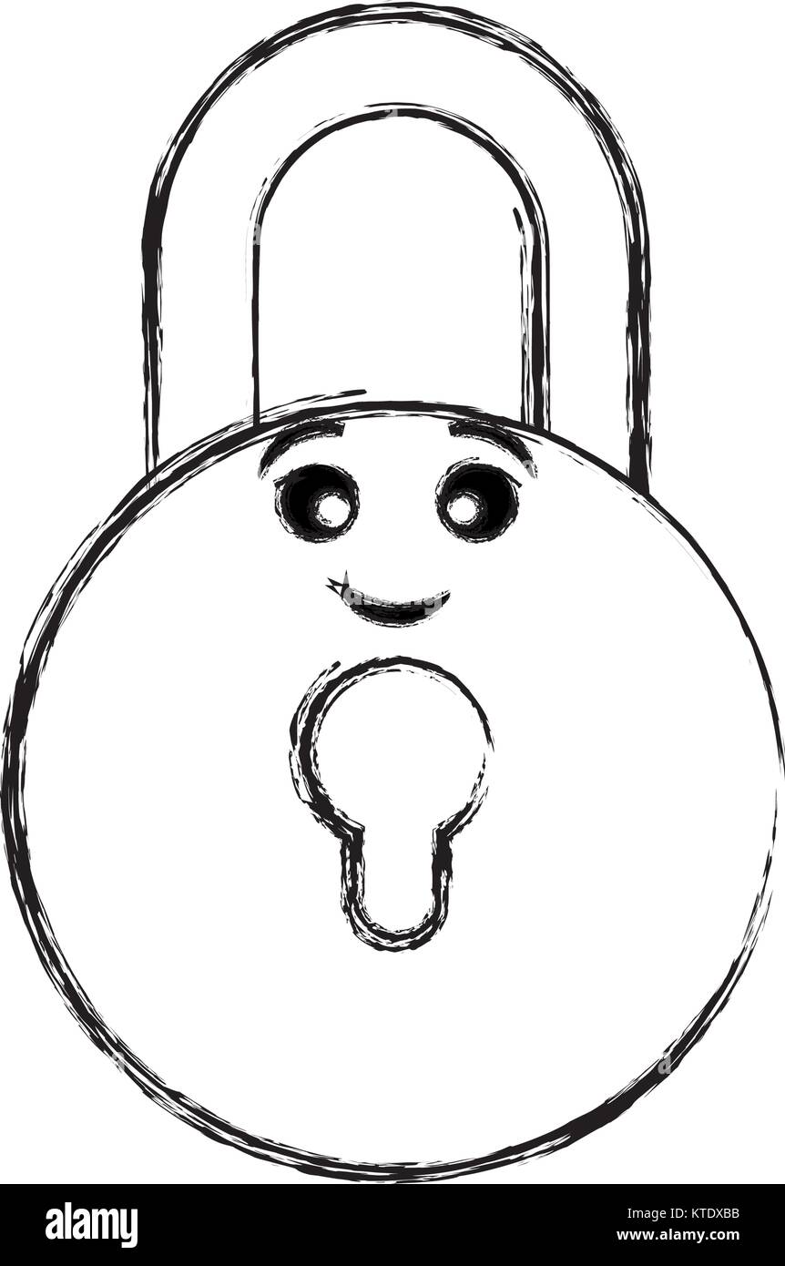 kawaii padlock vector illustration Stock Vector Image & Art - Alamy