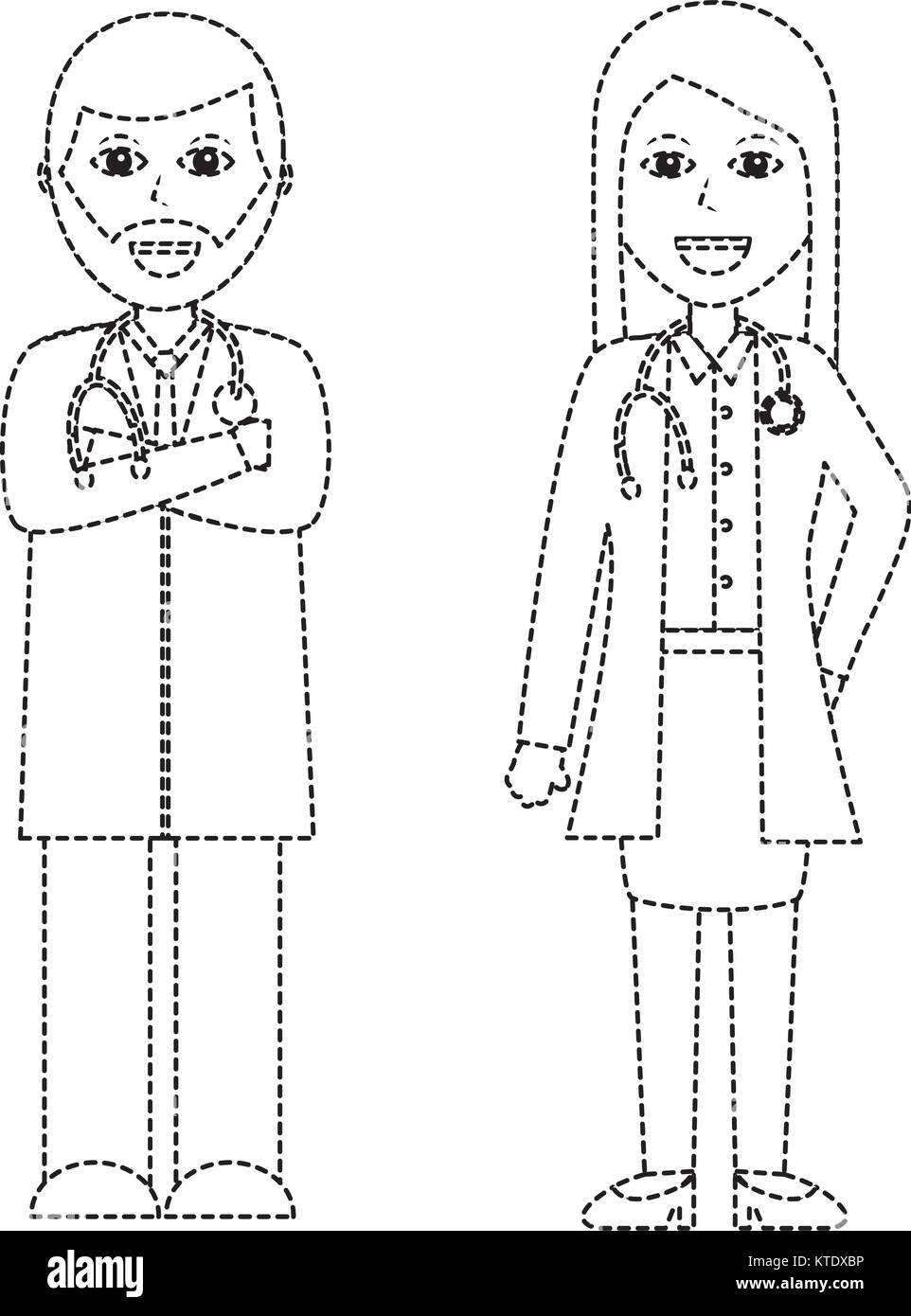 professionals couple of doctor hospital staff vector illustration Stock ...