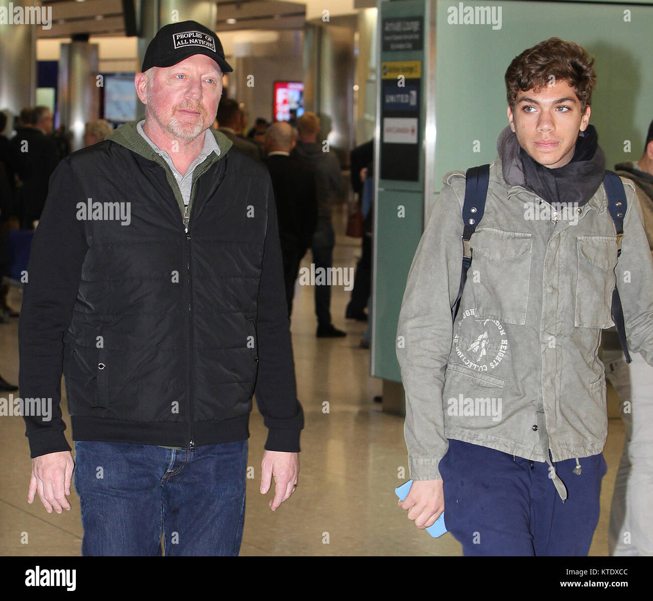 Boris Becker collects his son from Heathrow Airport. Becker also turns ...