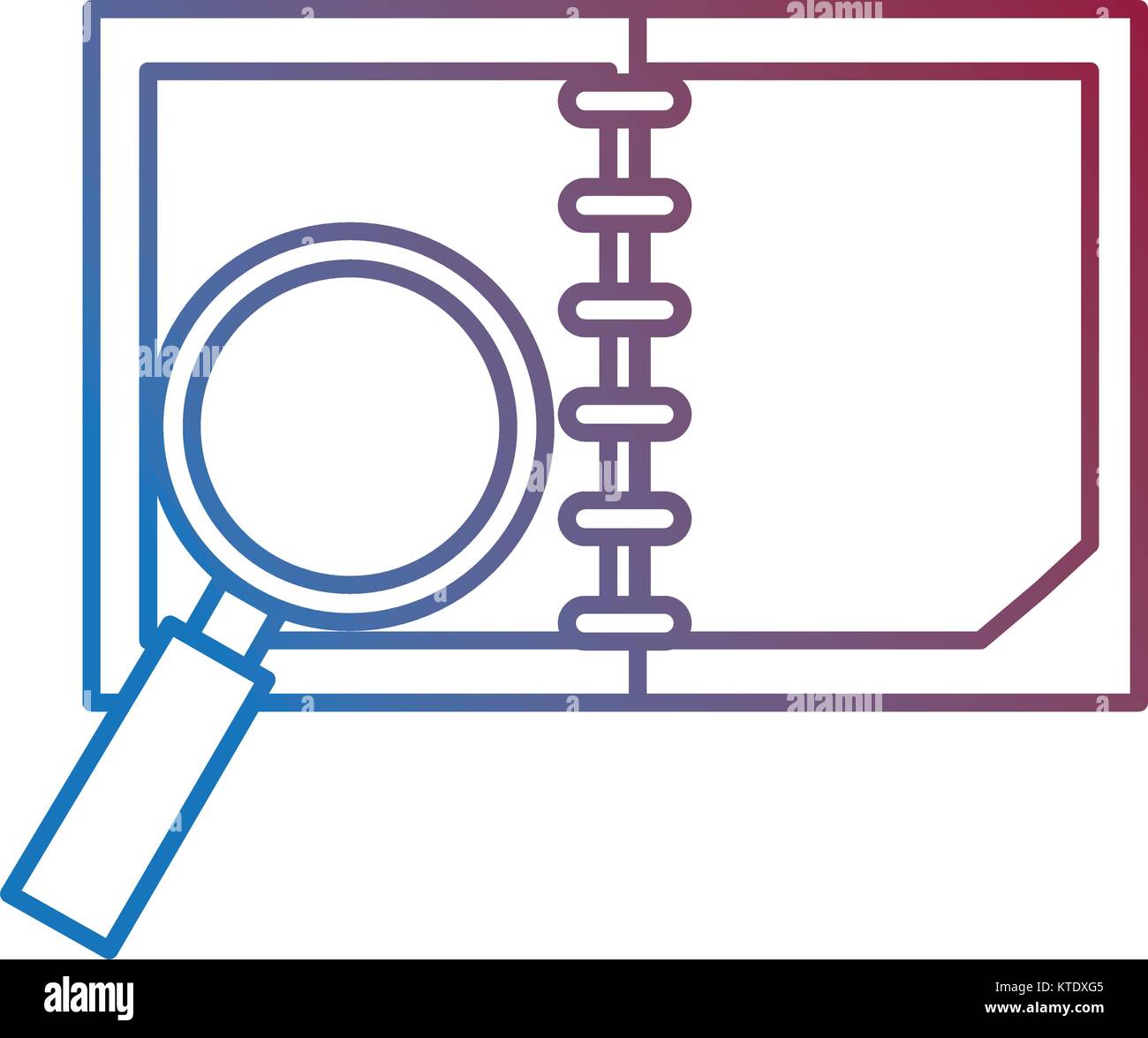 notebook with magnifying glass vector illustration design Stock Vector ...