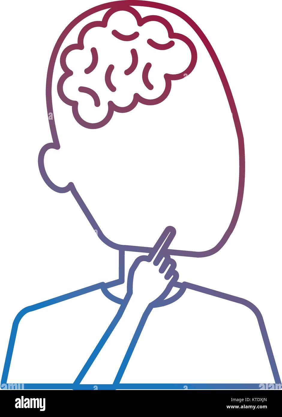 brain storming with human profile vector illustration design Stock ...