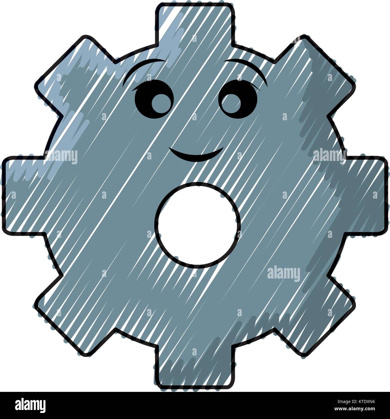 kawaii gear vector illustration Stock Vector Image & Art - Alamy