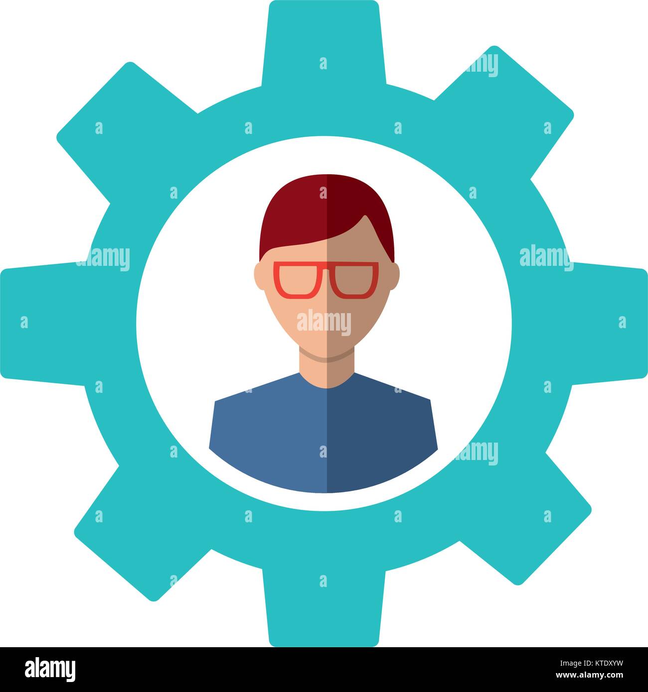 gear with person icon image Stock Vector Image & Art - Alamy