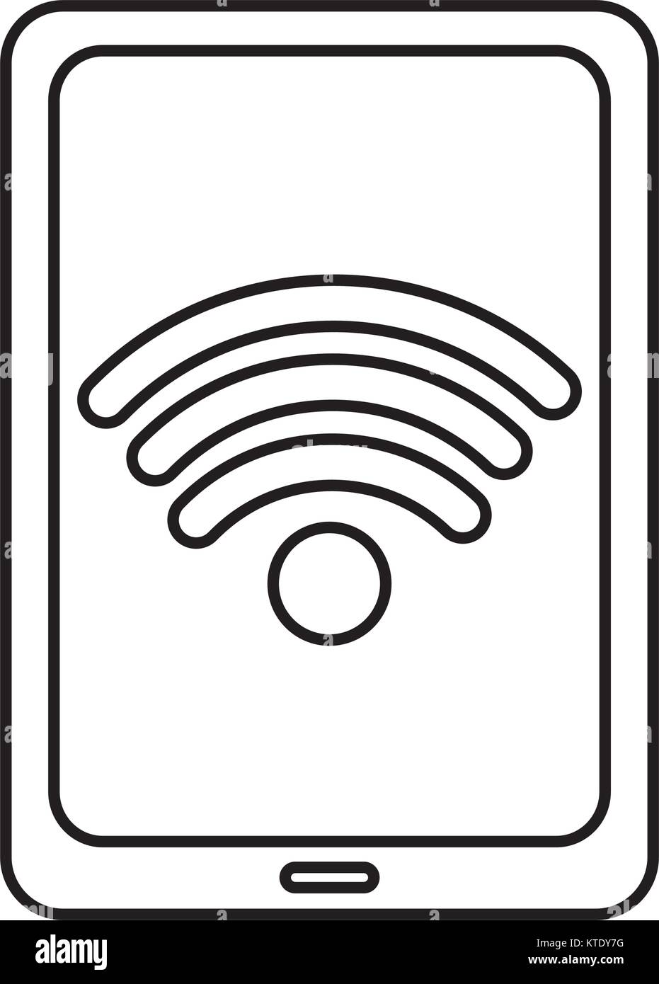 tablet computer wifi internet connection signal vector illustration ...