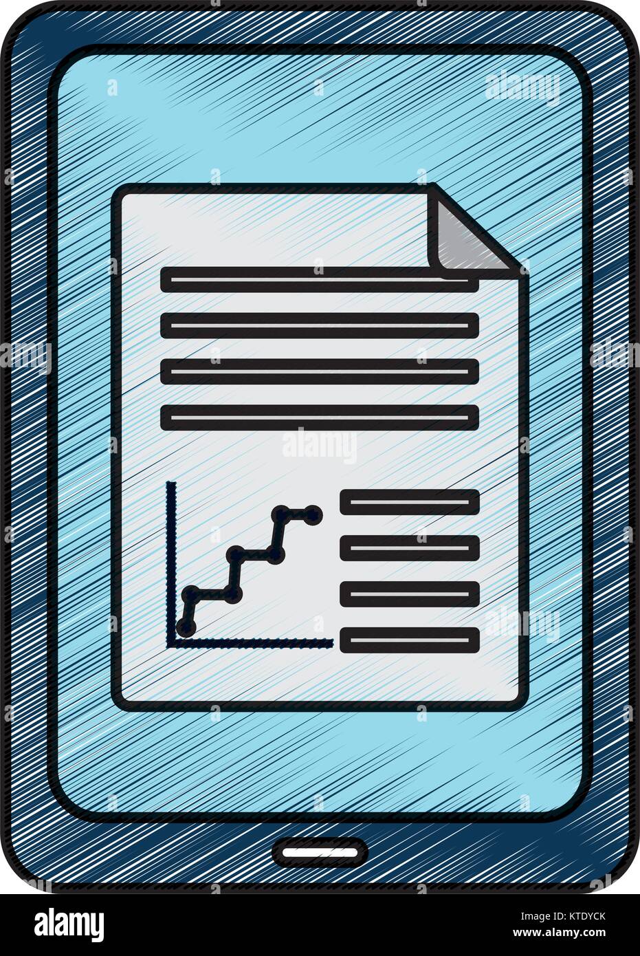 tablet computer report document website vector illustration drawing ...