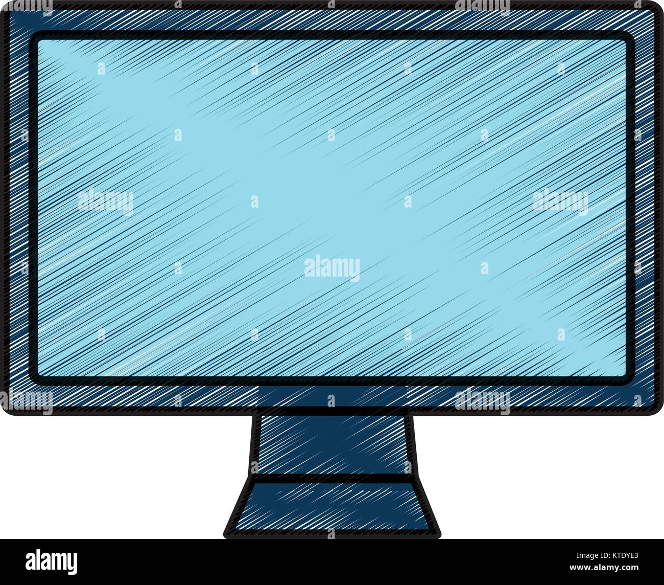 monitor computer wireless technology icon vector illustration drawing ...