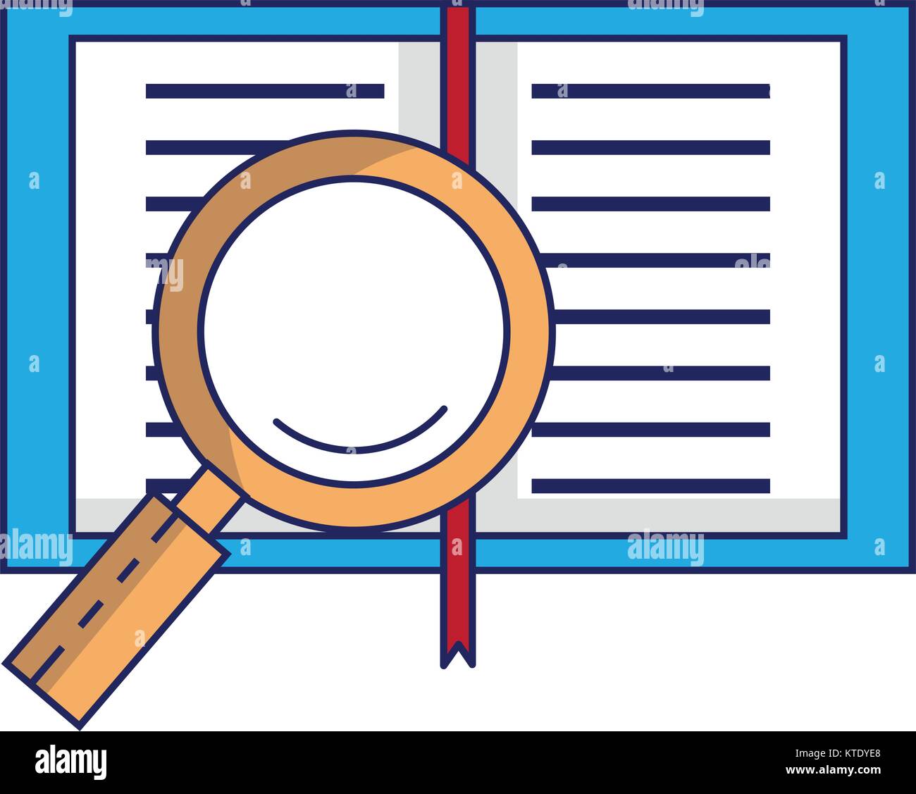 notebook with magnifying glass vector illustration design Stock Vector ...