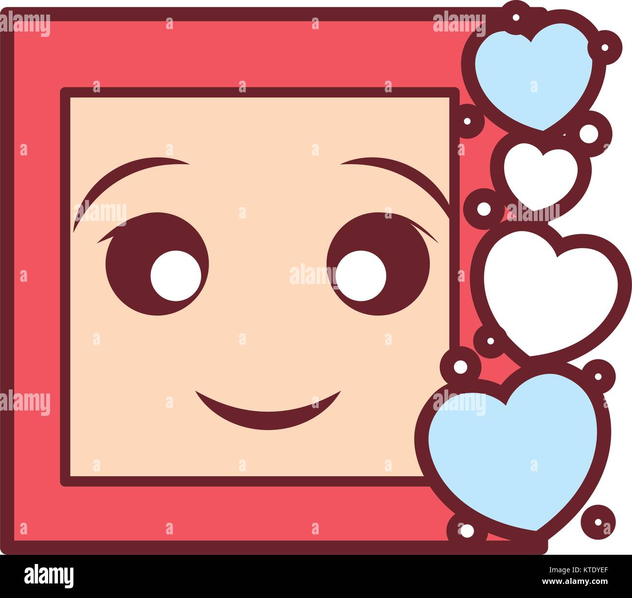 kawaii frame with hearts Stock Vector Image & Art - Alamy