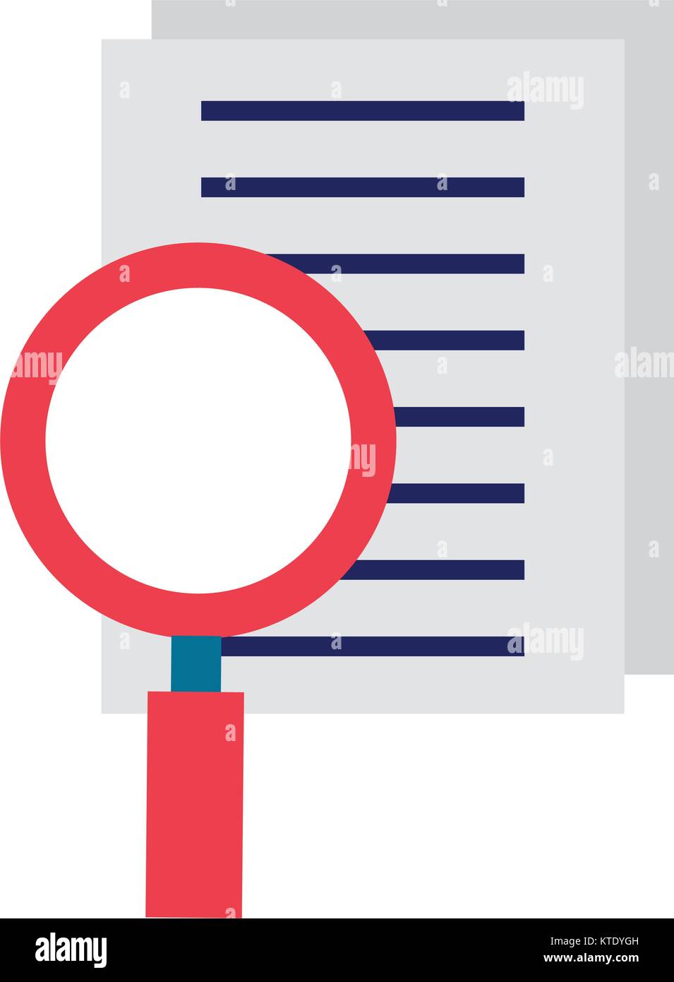 notebook with magnifying glass vector illustration design Stock Vector ...