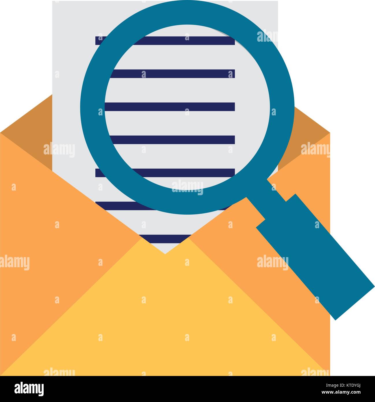 mail envelope with magnifying glass vector illustration design Stock ...