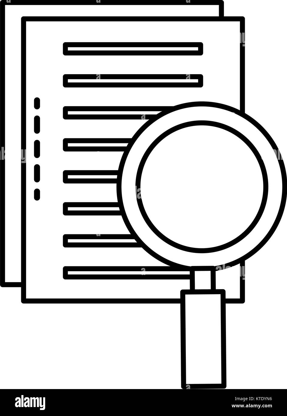 notebook with magnifying glass vector illustration design Stock Vector ...