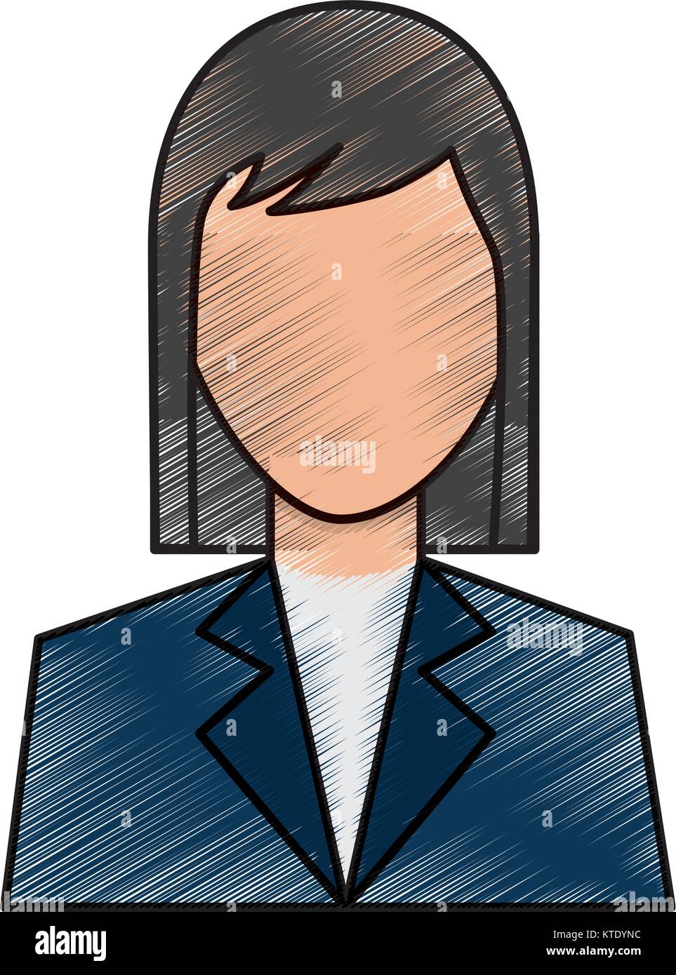 female avatar portrait character woman vector illustration drawing ...