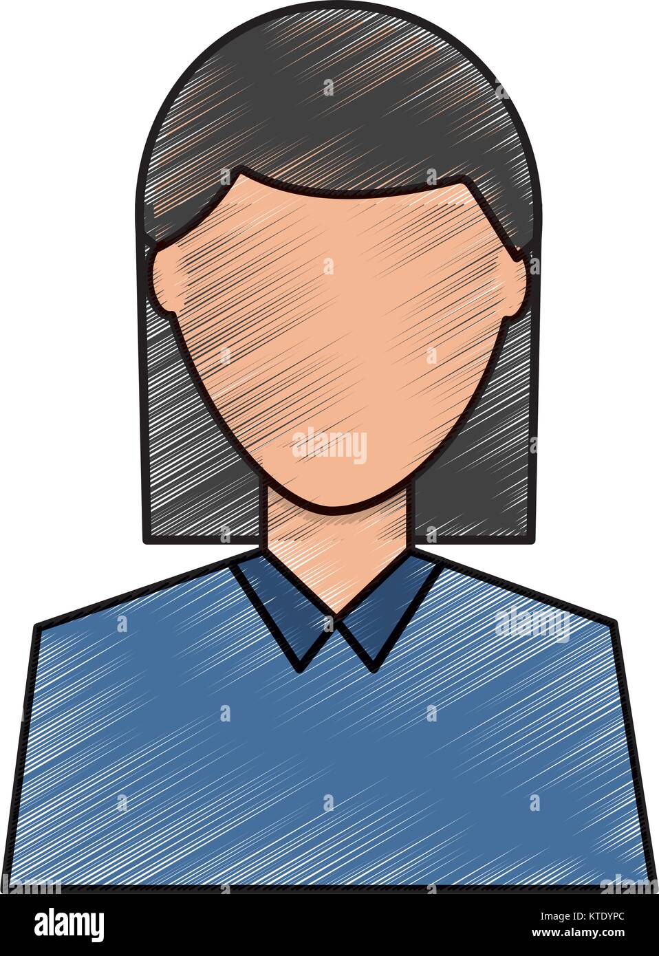 female avatar portrait character woman vector illustration drawing ...