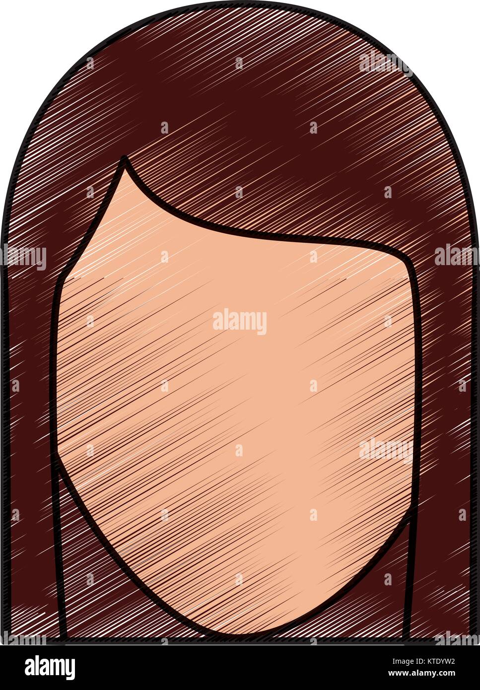faceless woman profile avatar character vector illustration Stock ...