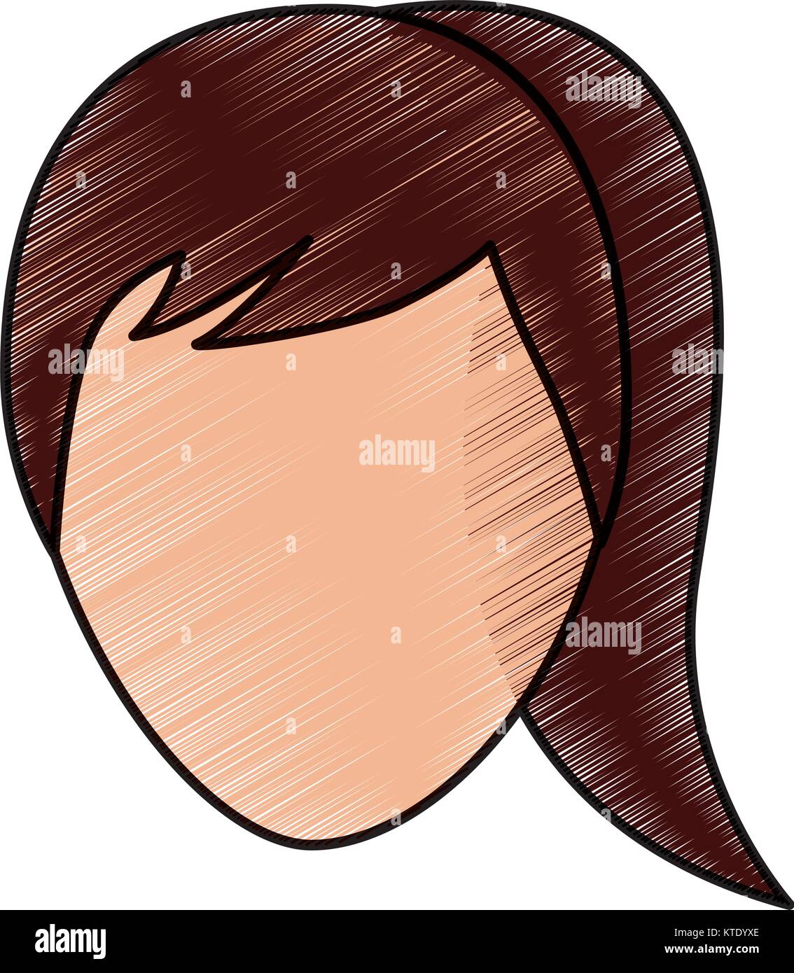 faceless woman profile avatar character vector illustration Stock ...