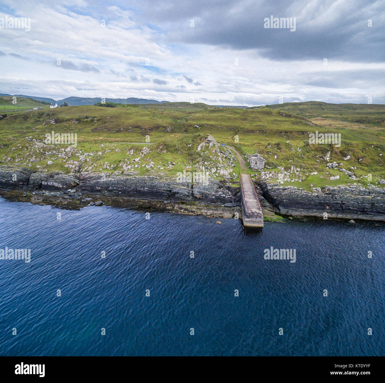 Aerial view of the forgotten pier between Ardfern and Craignish point ...