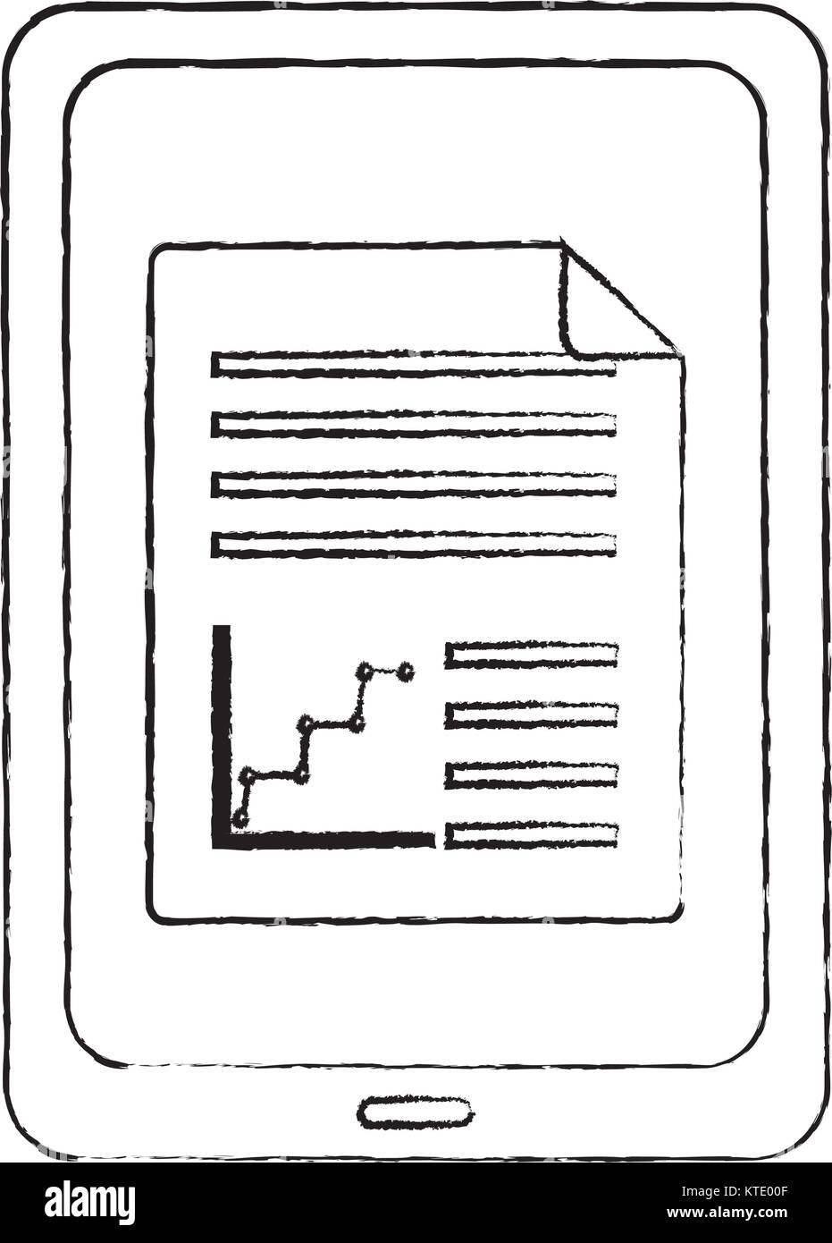 tablet computer report document website vector illustration sketch ...