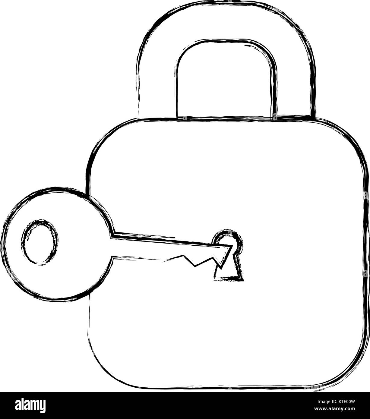 safe secure padlock with key vector illustration design Stock Vector ...