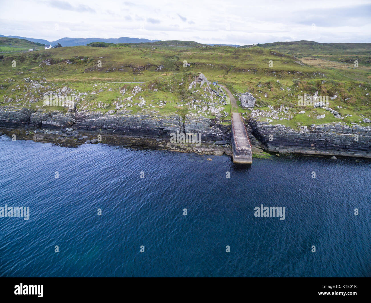 Aerial view of the forgotten pier between Ardfern and Craignish point ...