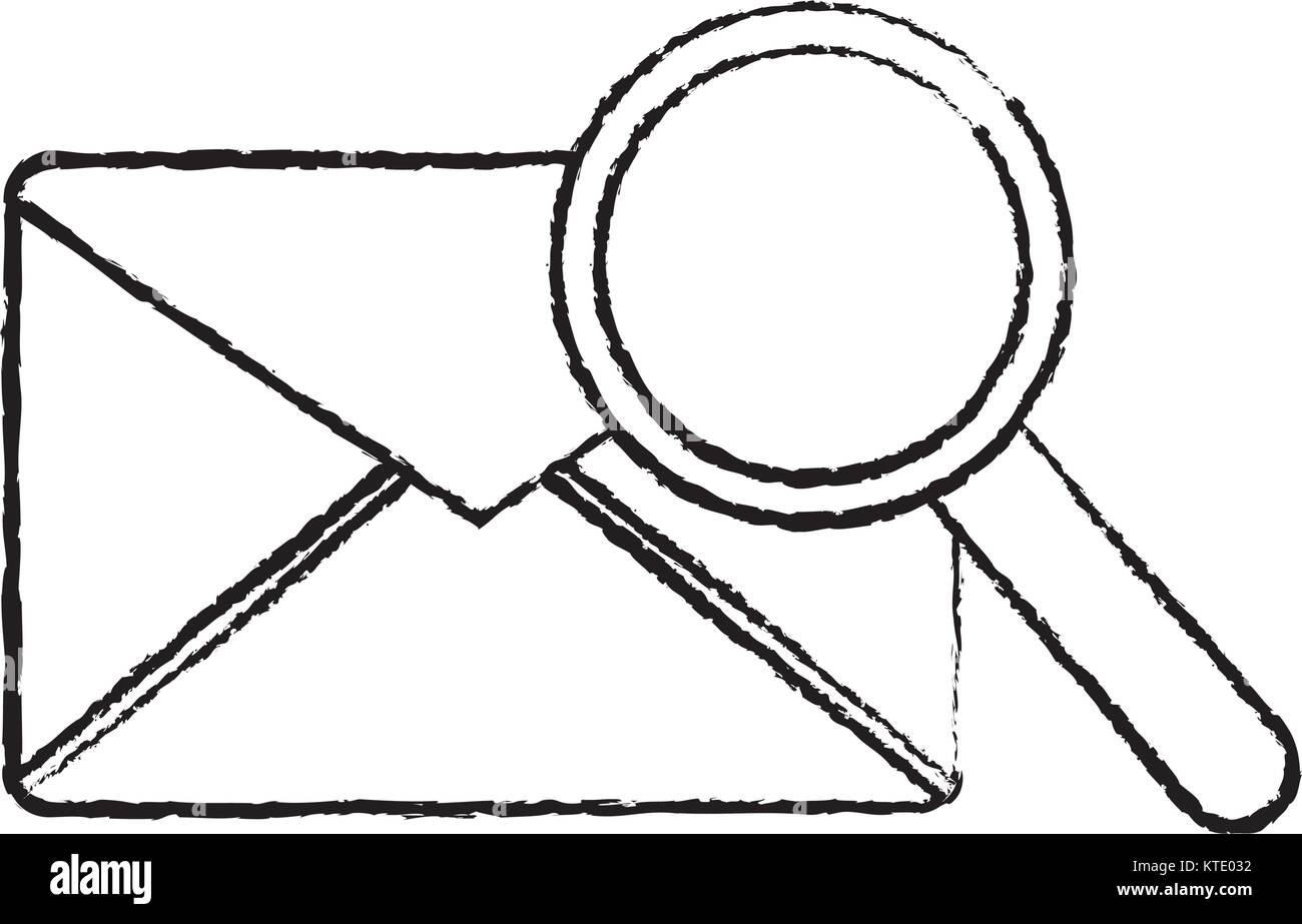 message envelope with magnifying glass icon image vector illustration ...