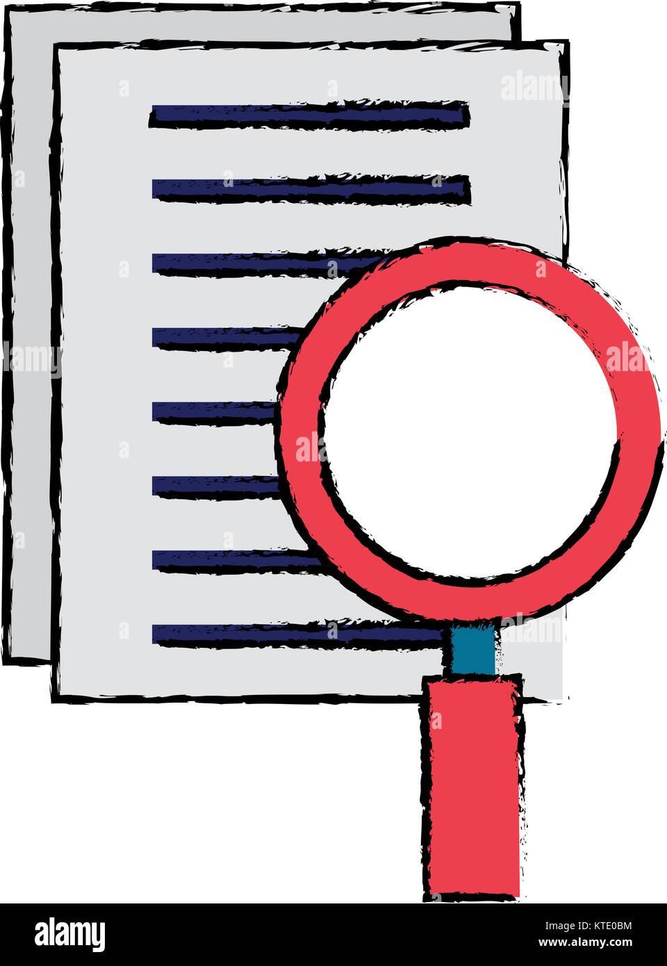 notebook with magnifying glass vector illustration design Stock Vector ...