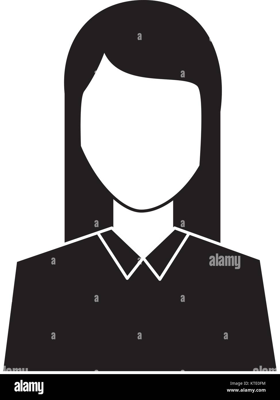 female avatar portrait character woman vector illustration pictogram ...