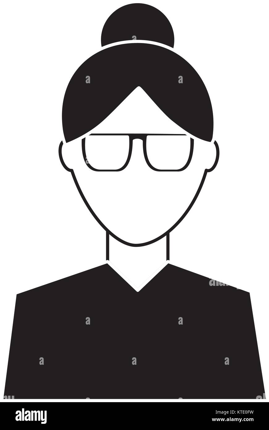 female avatar portrait character woman vector illustration pictogram ...