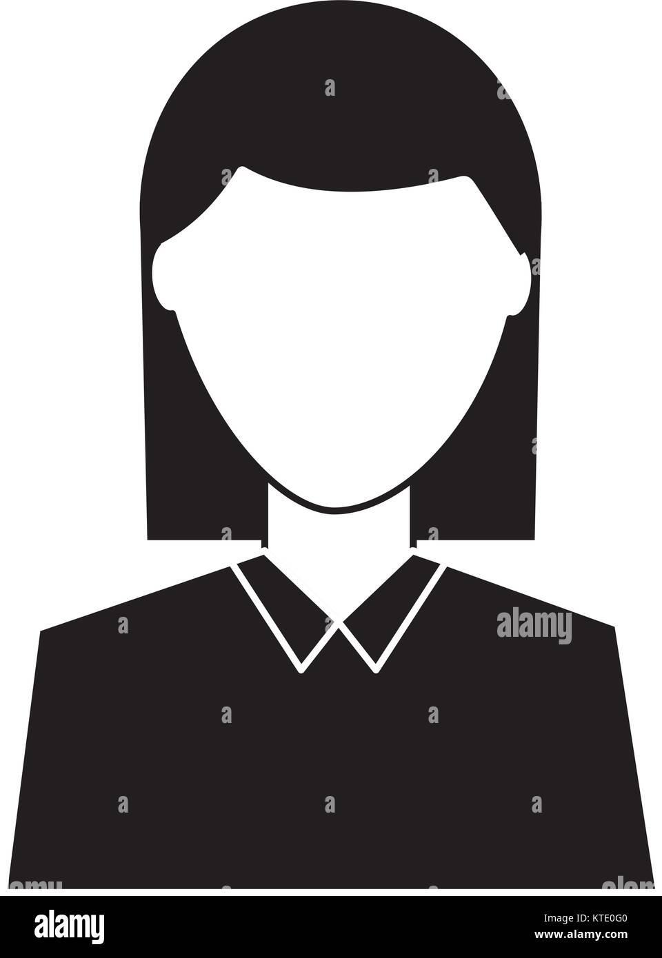 female avatar portrait character woman vector illustration pictogram ...