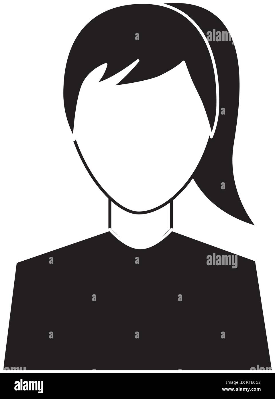 female avatar portrait character woman vector illustration pictogram ...