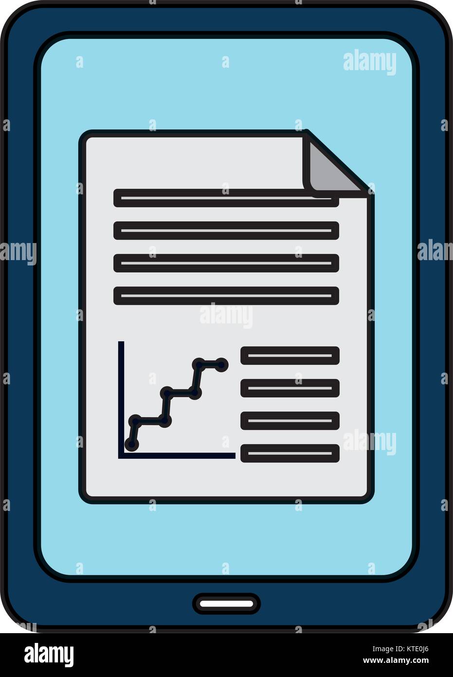 tablet computer report document website vector illustration drawing ...