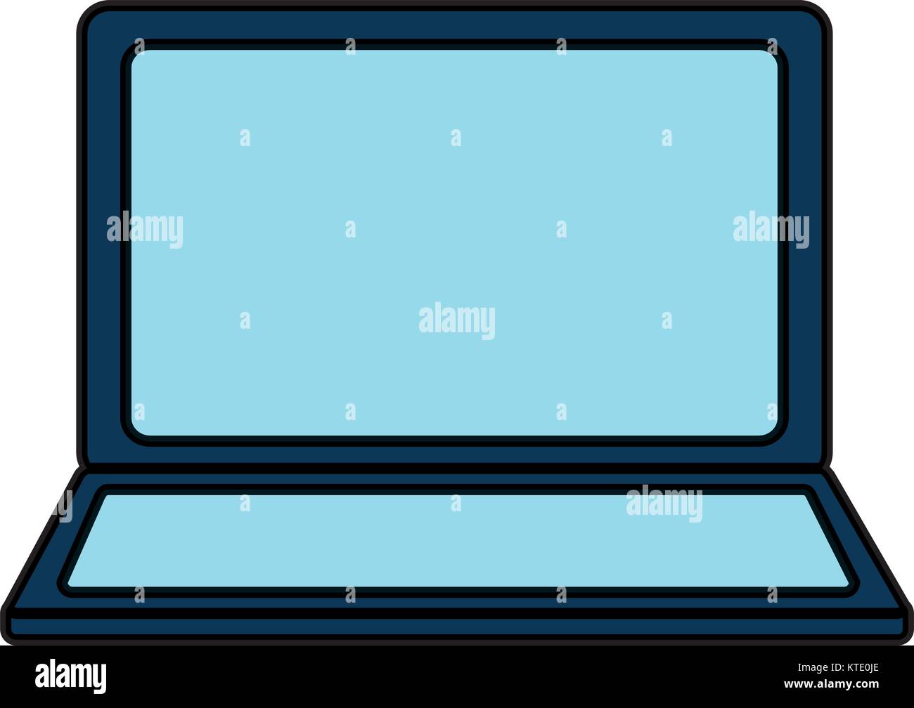 open laptop device wireless technology vector illustration drawing ...